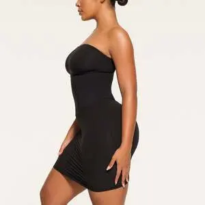 Skims Fits Everybody Corset Mini Tube Dress - Onyx | Editorialist