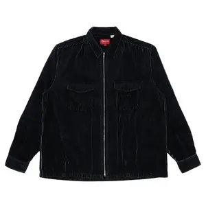 Supreme 2-Tone Corduroy Zip Up Shirt - Black | Editorialist
