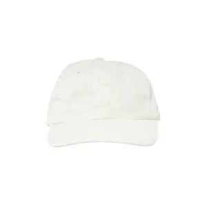 Supreme Velvet S Logo 6-panel Cap - White