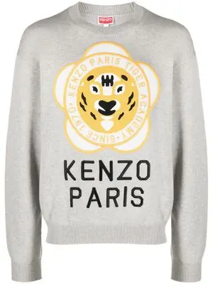 Kenzo Logo-patch Jumper - Grey