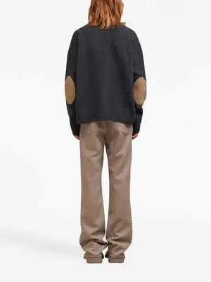 AMI Paris V-neck Elbow Patches Cardigan