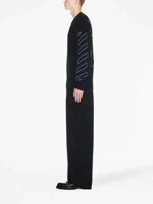 Off-White Arrows-embroidery Crew-neck Jumper - Black