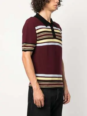 WALES BONNER Wander Striped Wool Polo Shirt