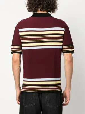 WALES BONNER Wander Striped Wool Polo Shirt