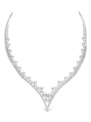 Yoko London 18kt White Gold Akoya Pearl And Diamond Necklace - Silver
