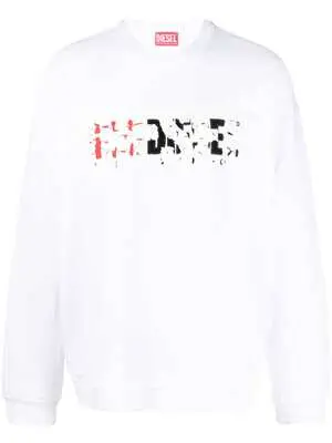 DIESEL® Logo-print Cotton Sweatshirt - White