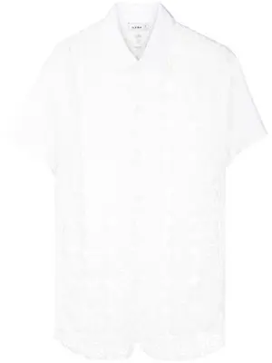 AMIR SLAMA Crochet-panel Short-sleeved Shirt