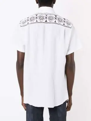 AMIR SLAMA Crochet-panel Short-sleeved Shirt