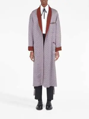 MAISON MARGIELA Geometric Pattern Fringed Coat