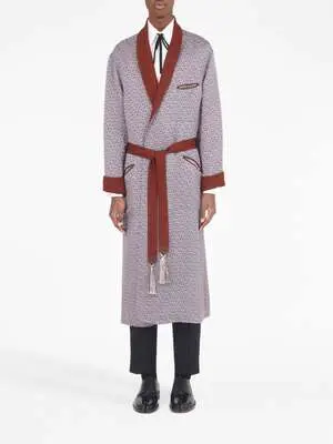 MAISON MARGIELA Geometric Pattern Fringed Coat