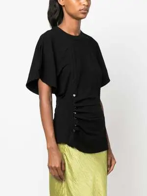 Rabanne Short Sleeve Draped Blouse