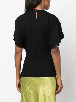 Rabanne Short Sleeve Draped Blouse
