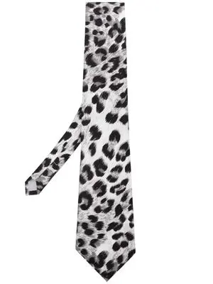 FURSAC Leopard-print Silk Neck Tie