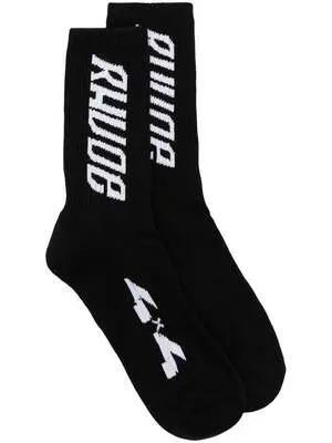 Rhude Logo Jacquard Ankle Socks - Black