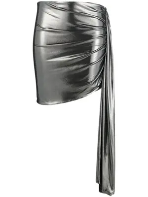 Magda Butrym Asymmetric Mini Skirt - Silver