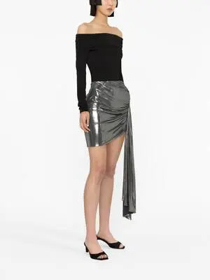 Magda Butrym Asymmetric Mini Skirt - Silver