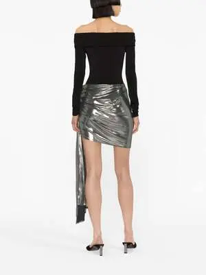 Magda Butrym Asymmetric Mini Skirt - Silver