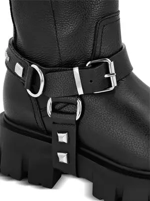 Philipp Plein Studded Leather Ankle Boots