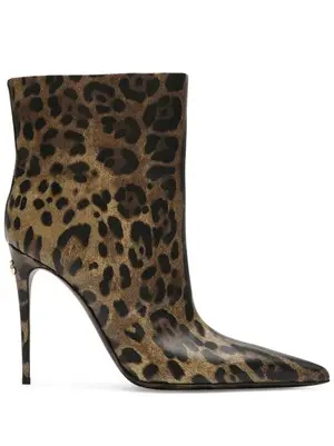 Dolce & Gabbana 105mm Leopard-print Leather Boots