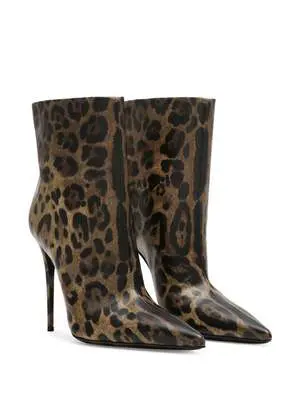 Dolce & Gabbana 105mm Leopard-print Leather Boots