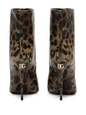 Dolce & Gabbana 105mm Leopard-print Leather Boots