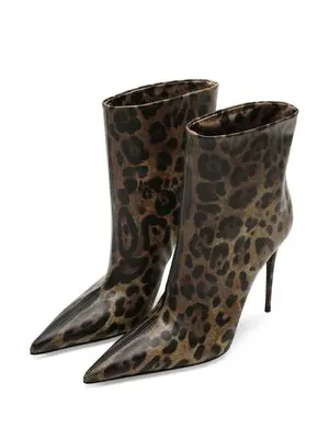 Dolce & Gabbana 105mm Leopard-print Leather Boots