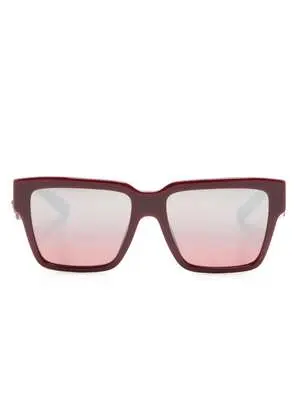Dolce & Gabbana Logo-plaque Rectangle-frame Sunglasses - Red