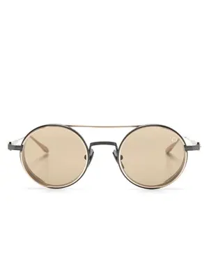 AKONI Eris Round-frame Sunglasses - Brown