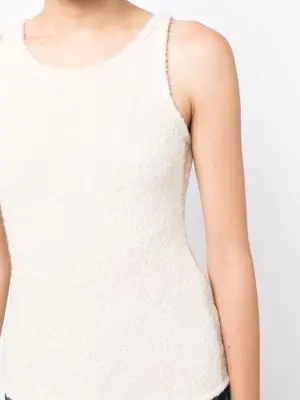 LOW CLASSIC Sleeveless Knitted Fleece Top - White