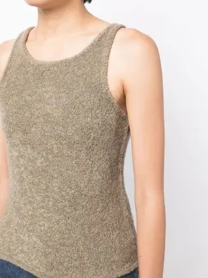 LOW CLASSIC Sleeveless Knitted Top - Green