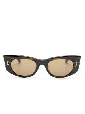 AKONI Aquila Oval-frame Sunglasses - Brown