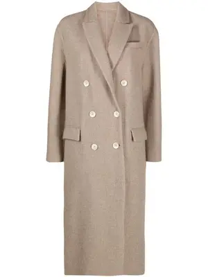Brunello Cucinelli Double-breasted Cashmere Coat - Neutrals