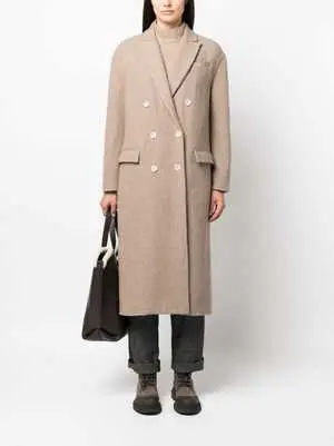 Brunello Cucinelli Double-breasted Cashmere Coat - Neutrals