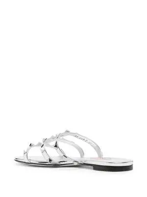 Valentino Garavani Rockstud-embellished Metallic Leather Sandals