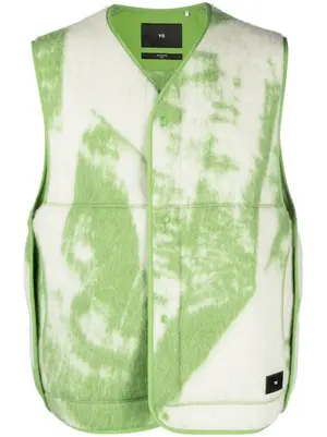 Y3 Graphic-print Felted Vest - White