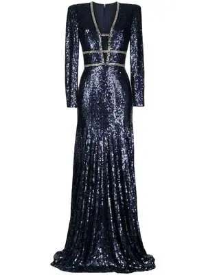 Jenny Packham Celestia Crystal-embellished Sequin Gown