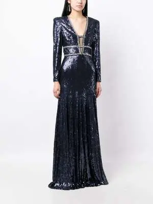 Jenny Packham Celestia Crystal-embellished Sequin Gown