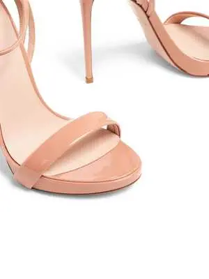 LE SILLA Gwen 120mm Patent-finish Sandals - Neutrals