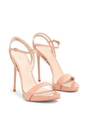 LE SILLA Gwen 120mm Patent-finish Sandals - Neutrals