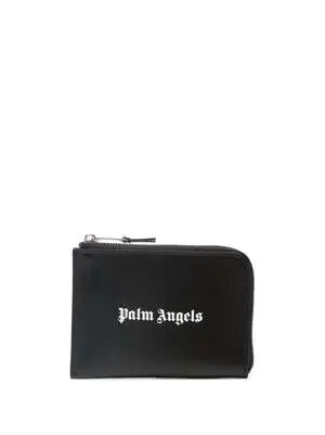 Palm Angels Logo-print Leather Cardholder - Black