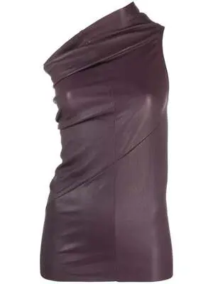 Rick Owens Athena Leather Tank Top - Purple