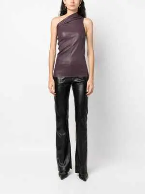 Rick Owens Athena Leather Tank Top - Purple