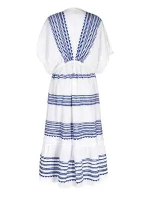 LEMLEM Yani Plunge Midi Dress - Blue