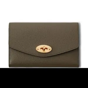 Mulberry Medium Darley Wallet Linen Green
