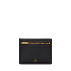 Mulberry Zipped Credit Card Slip - Black Small Classic Grain