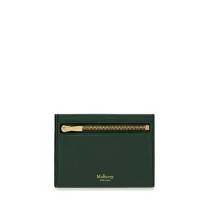 Mulberry Zipped Credit Card Slip - Mulberry Green Small Classic Grain