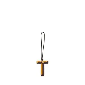 Mulberry Bi-colour Leather Keyring Deep Amber