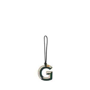 Mulberry Bi-colour Leather Keyring - Mulberry Green & Chalk Silky Calf