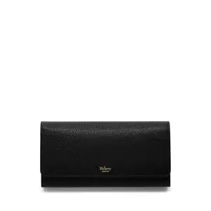 Mulberry Continental Wallet - Black Small Classic Grain
