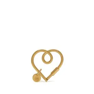 Mulberry Looped Heart Keyring Gold Zinc
